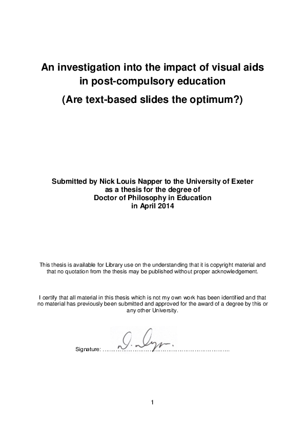 (PDF) An Investigation into the Impact of Visual Aids in Post ...