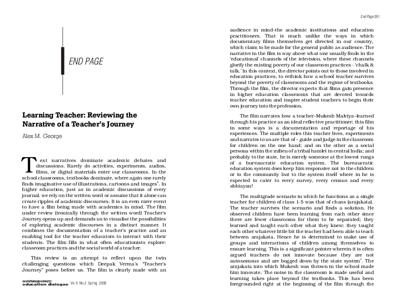 (PDF) Learning Teacher: Reviewing the Narrative of Teacher’s Journey
