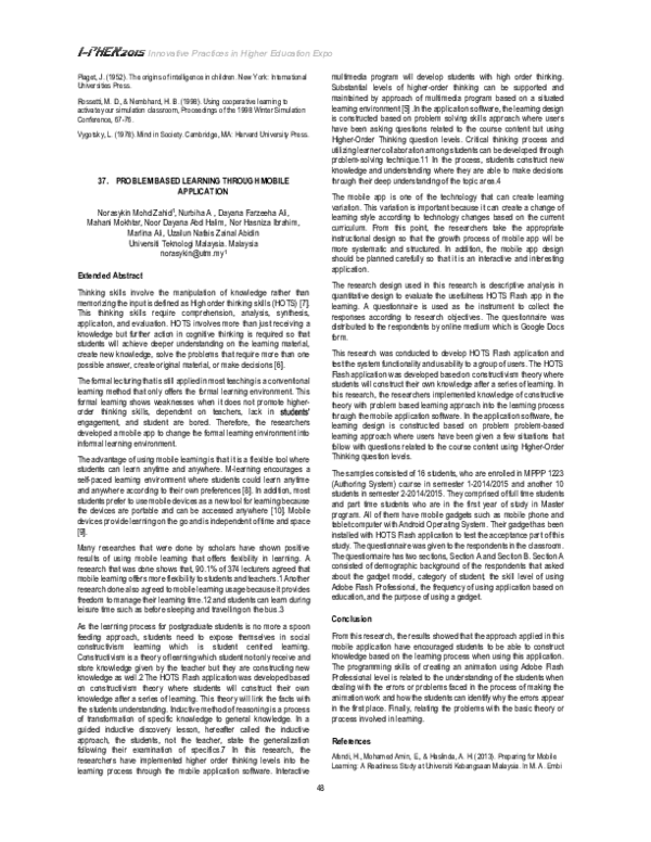 (PDF) Problem based learning through mobile application | Mohamad Bilal Ali - Academia.edu