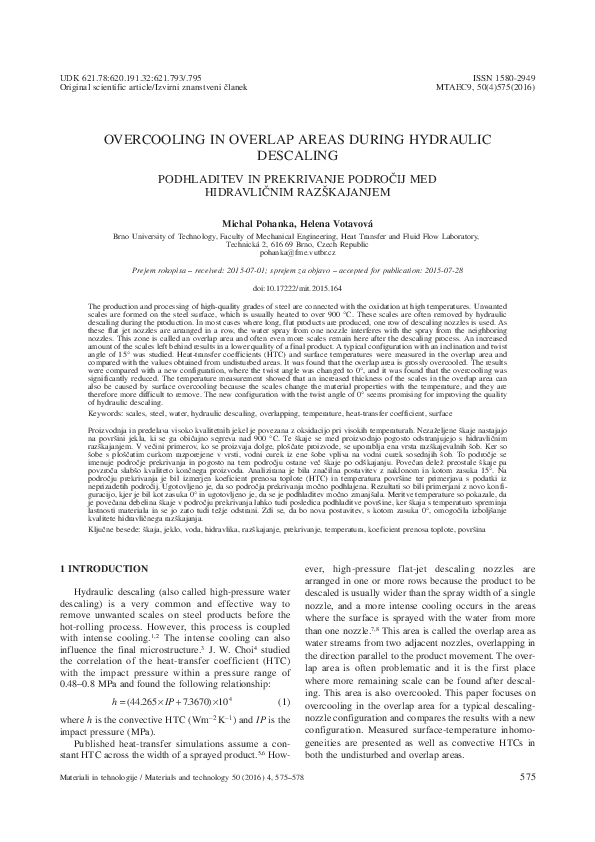 (PDF) Overcooling in overlap areas during hydraulic descaling