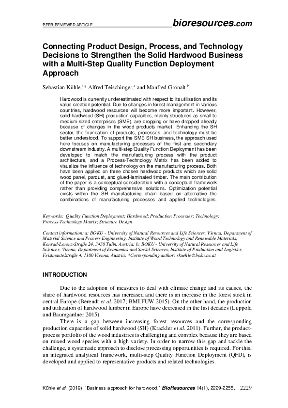 (PDF) Connecting product design, process, and technology decisions to ...