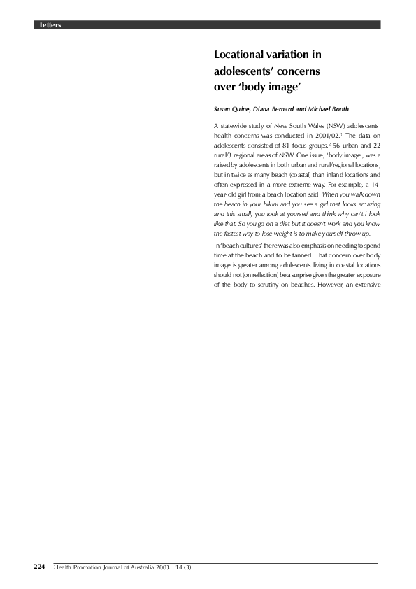 (PDF) Letter – Locational variation in adolescents' concerns over ‘body ...