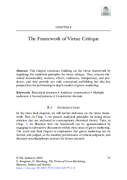 (PDF) The Framework of Virtue Critique | Erik Bengtson - Academia.edu