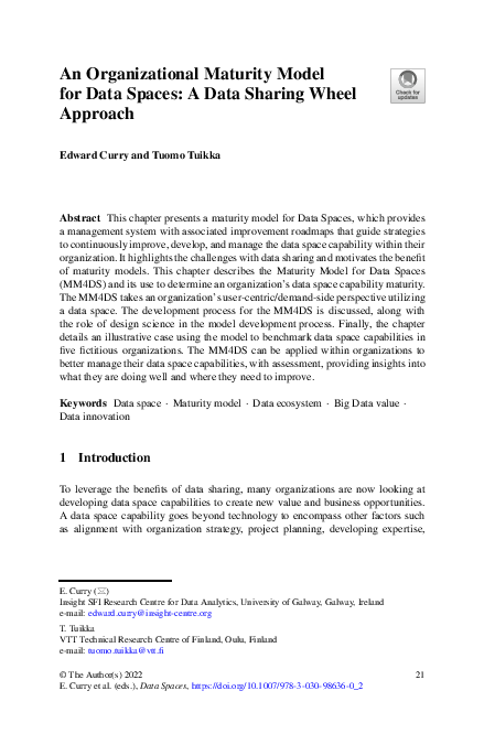 (PDF) An Organizational Maturity Model forData Spaces: A Data Sharing ...