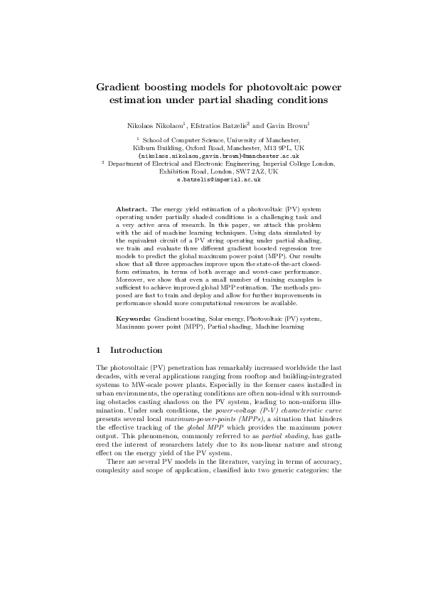(PDF) Gradient Boosting Models for Photovoltaic Power Estimation Under Partial Shading ...