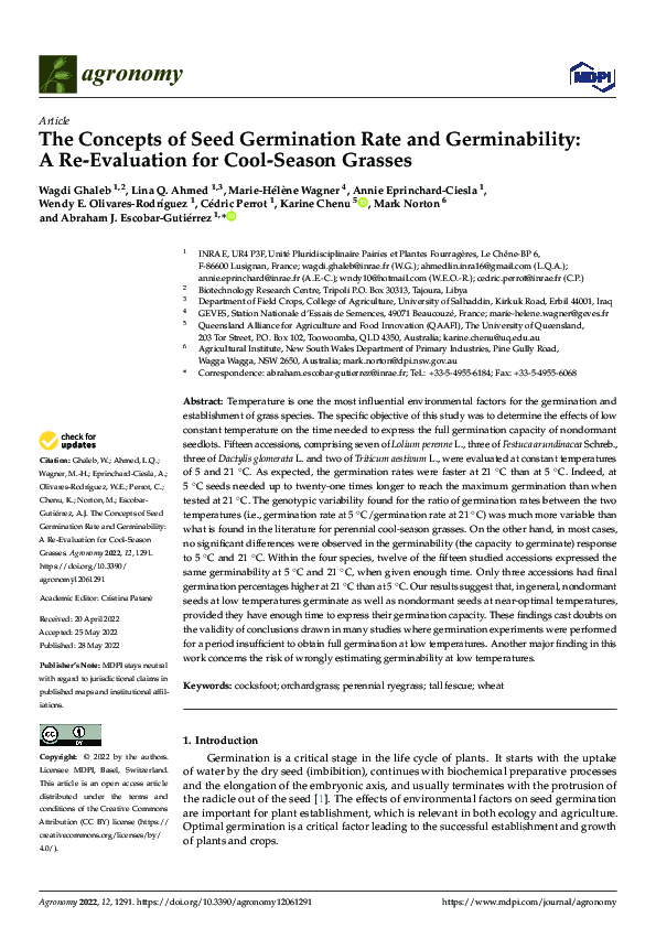 (PDF) The Concepts of Seed Germination Rate and Germinability: A Re ...