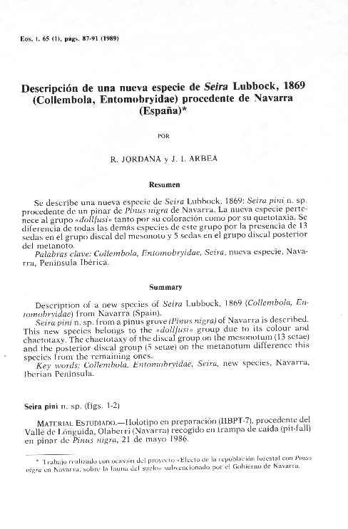 (PDF) Descripción de una nueva especie de Seira Lubbock, 1869 ...