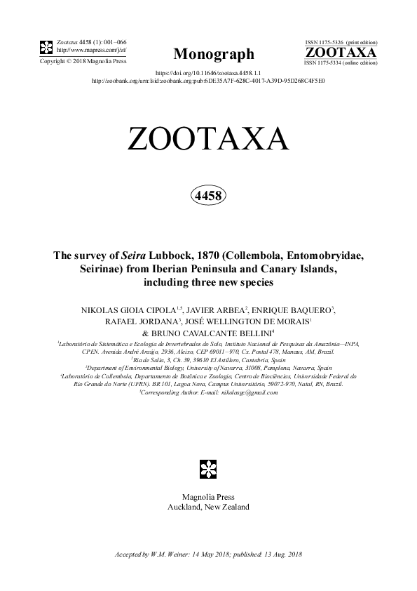 (PDF) The survey of Seira Lubbock, 1870 (Collembola, Entomobryidae ...