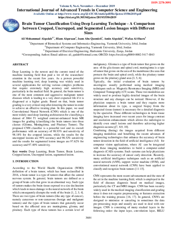 (PDF) Brain Tumor Classification Using Deep Learning Technique - A ... (PDF) Brain Tumor Classification Using Deep Learning Technique - A ...