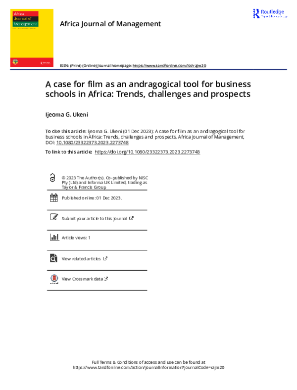 (PDF) To cite this article: Ijeoma G. Ukeni (01 Dec 2023): A case for ...