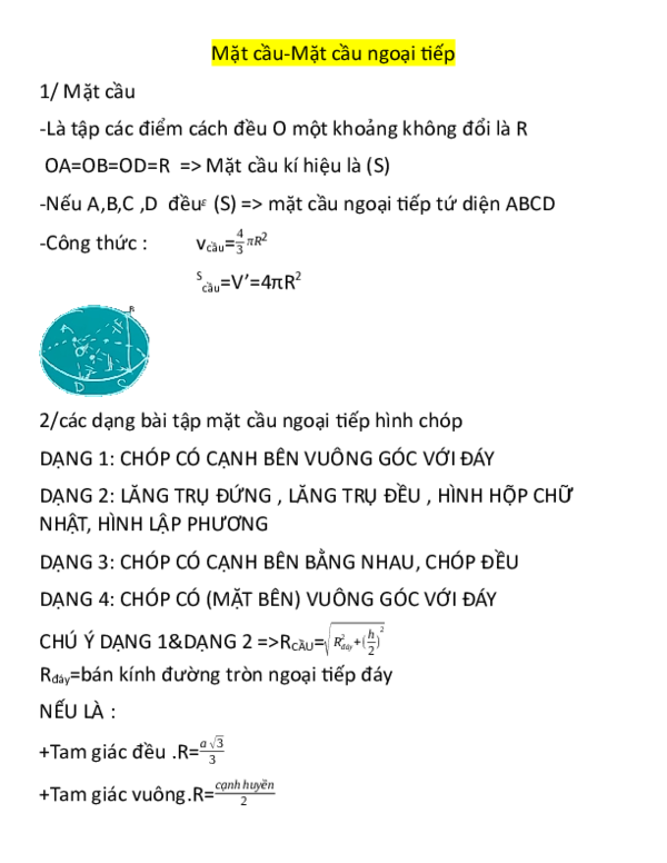 (DOC) Math12 HÌNH TRỤ cầu và bài tập hình trụ cầu