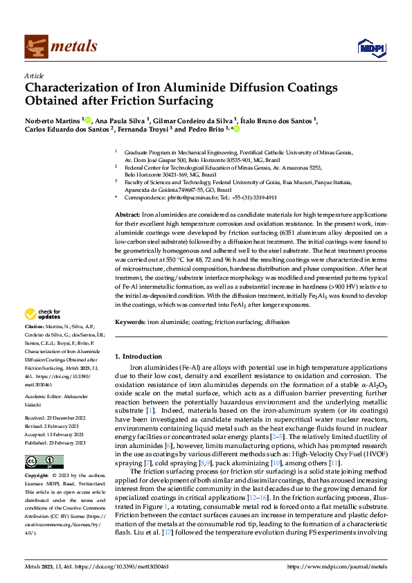 (PDF) Characterization of Iron Aluminide Diffusion Coatings Obtained ...