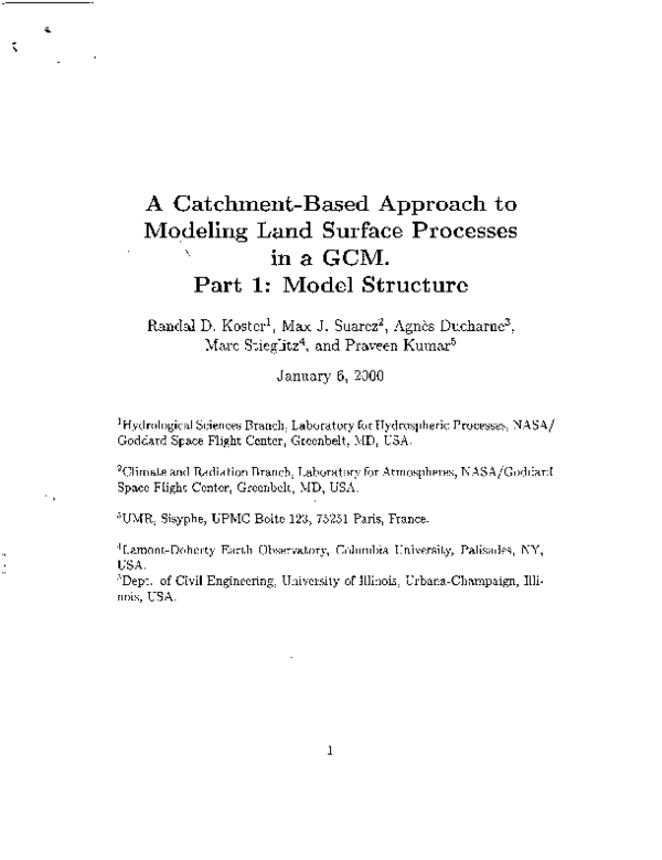 (PDF) A catchment-based approach to modeling land surface processes in ...