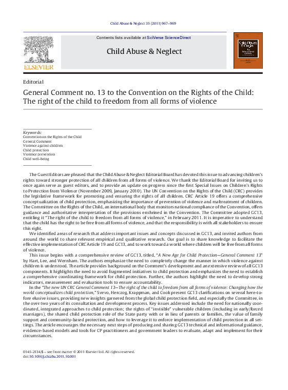 (PDF) General Comment no. 13 to the Convention on the Rights of the ...