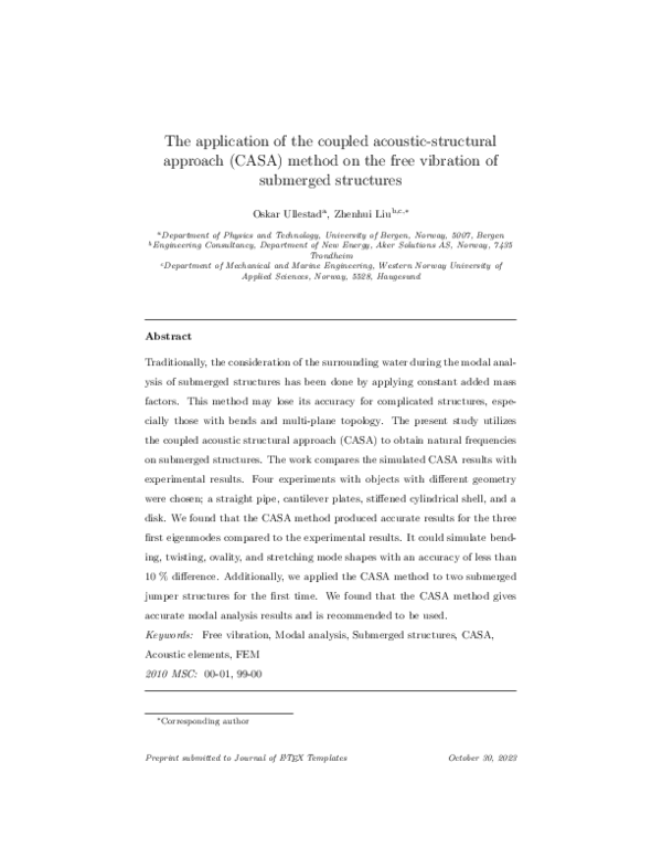 (PDF) The application of the coupled acoustic-structural approach (CASA ...