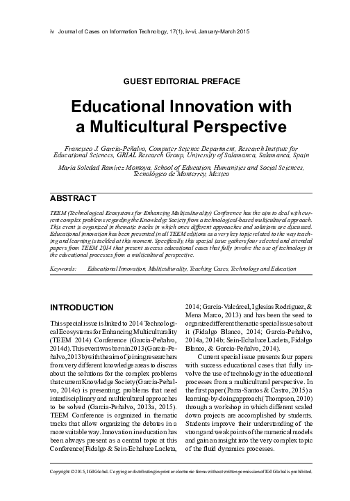 (PDF) Educational Innovation with a Multicultural Perspective