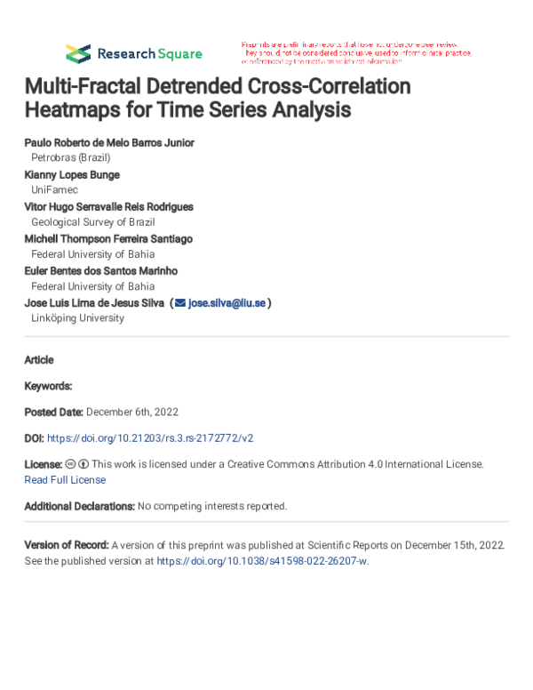 (PDF) Multi-Fractal Detrended Cross-Correlation Heatmaps for Time Series Analysis