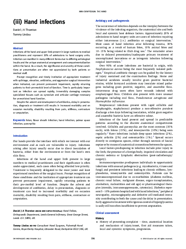 (PDF) (iii) Hand infections