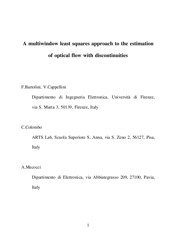 (PDF) Multiwindow least-squares approach to the estimation of optical flow with discontinuities ...