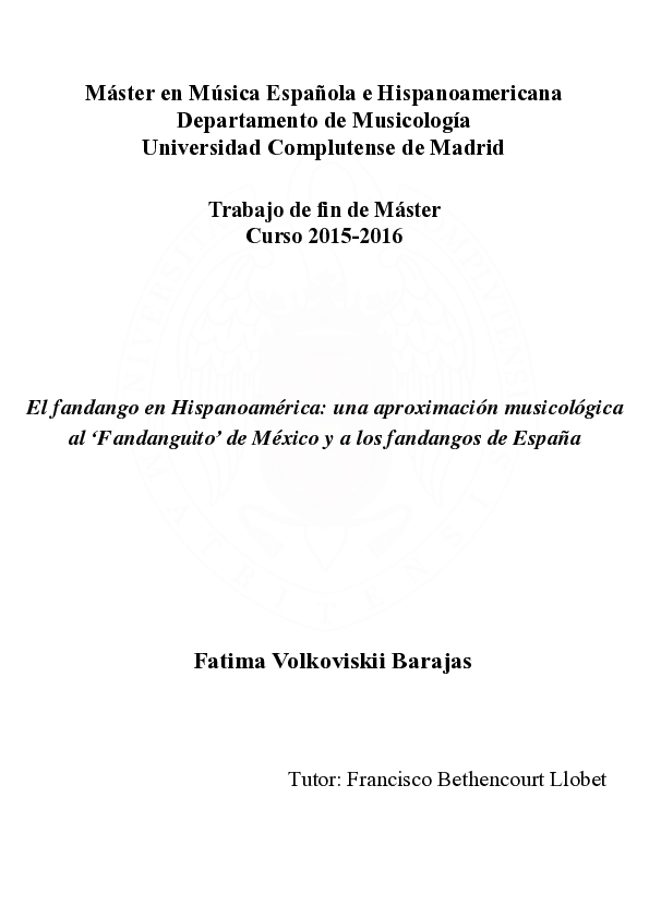 (PDF) El fandango en Hispanoamérica: una aproximación musicológica al ...