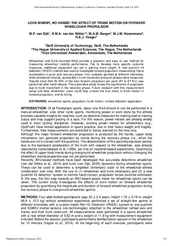 (PDF) Look Mummy, No Hands! The Effect of Trunk Motion on Forward ...