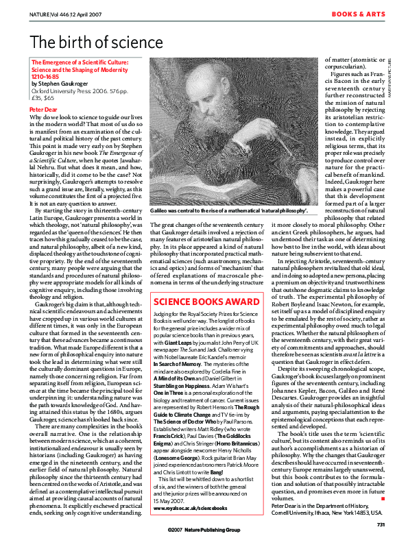 (PDF) The birth of science