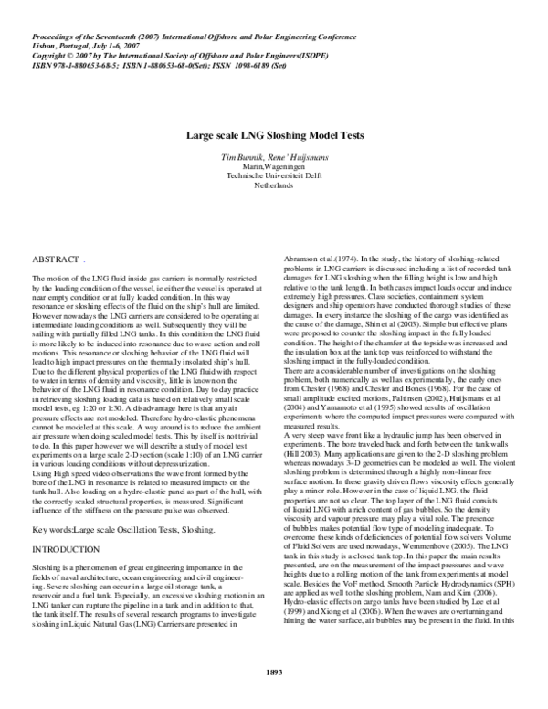 (PDF) Large-scale LNG Sloshing Model Tests