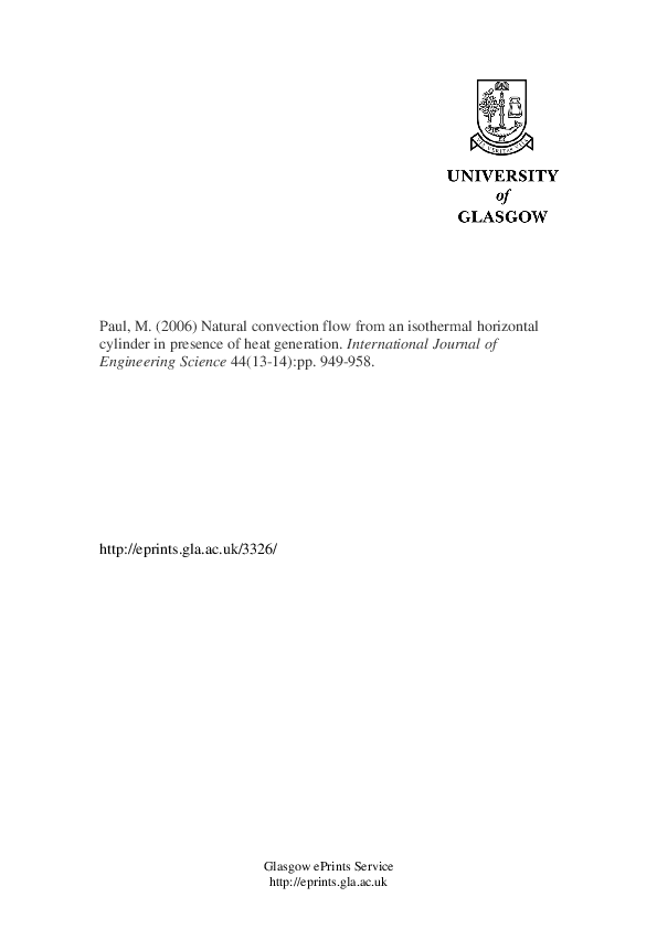 Pdf Natural Convection Flow From An Isothermal Horizontal Circular Cylinder In Presence Of