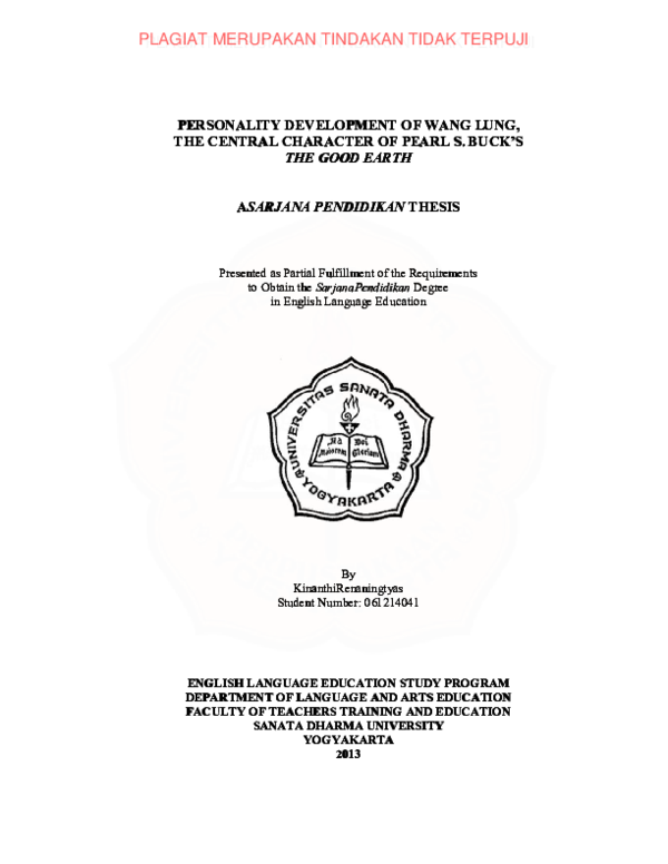 (PDF) Personality development of Wang Lung, the central character of ...