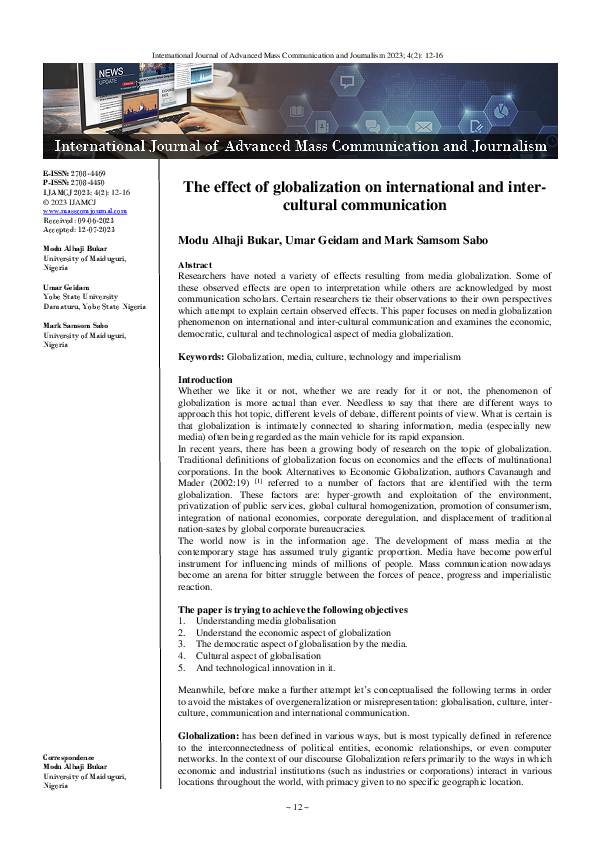 (PDF) The effect of globalization on international and intercultural ...