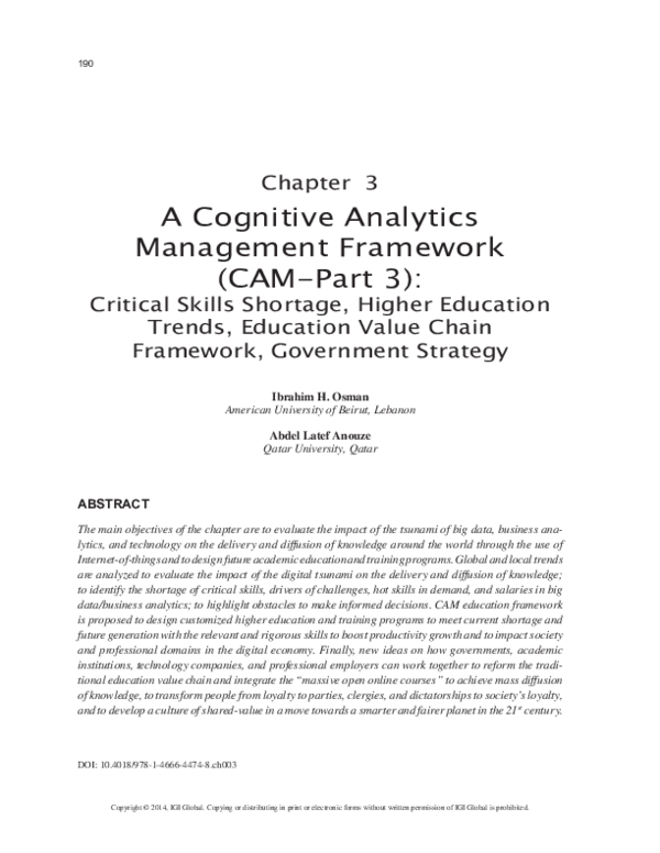 (PDF) Cognitive Analytics for Education Innovation