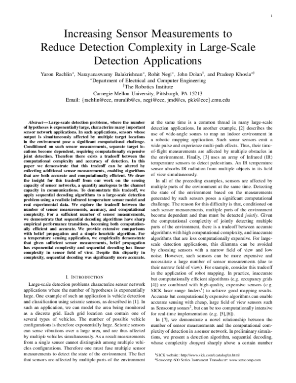 Pdf Increasing Sensor Measurements To Reduce Detection Complexity In Large Scale Detection