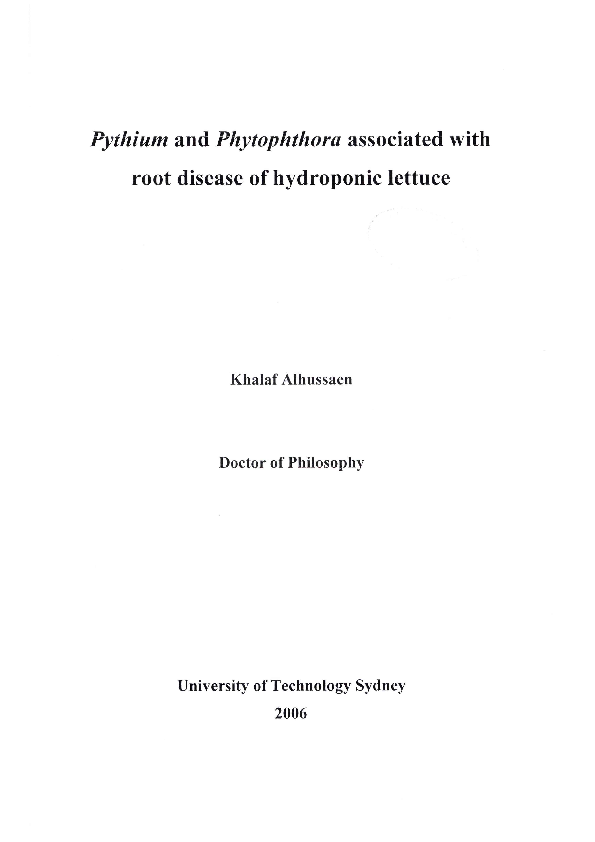 (PDF) Pythium and phytophthora associated with root disease of ...