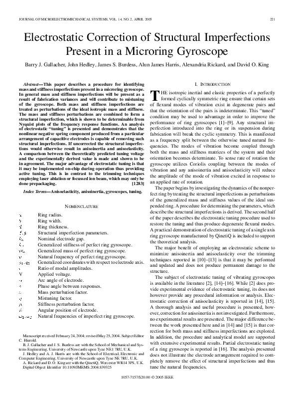 (PDF) Electrostatic correction of structural imperfections present in a ...