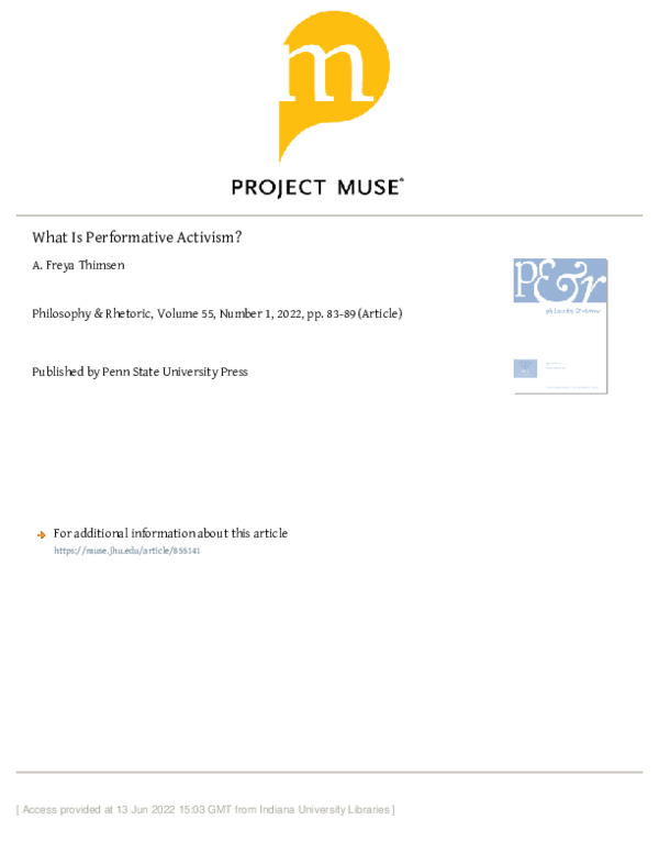 (PDF) What is Performative Activism?