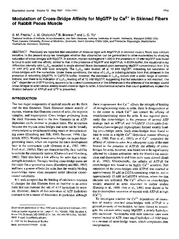 (PDF) Modulation of cross-bridge affinity for MgGTP by Ca2+ in skinned ...