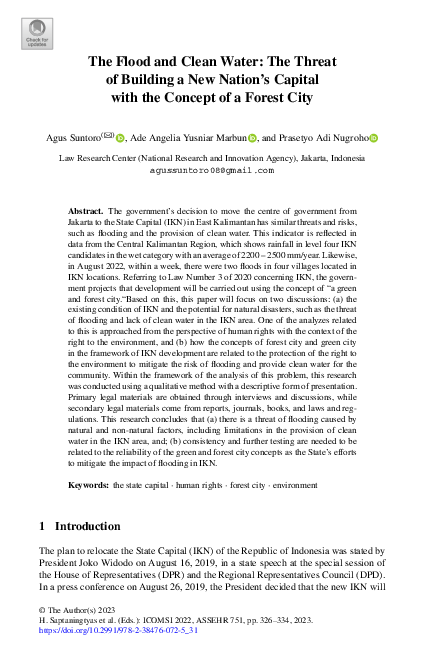 (PDF) The Flood and Clean Water: The Threat of Building a New Nation’s ...