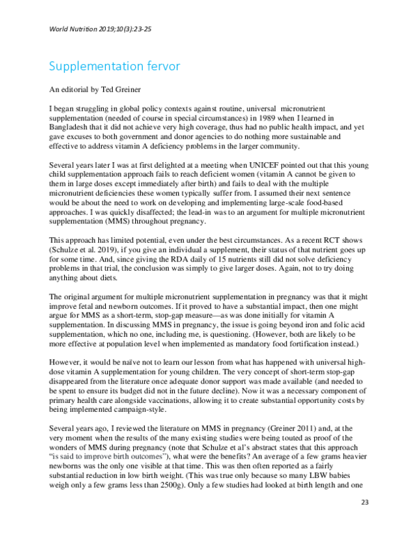 (PDF) Supplementation fervor | Ted Greiner - Academia.edu