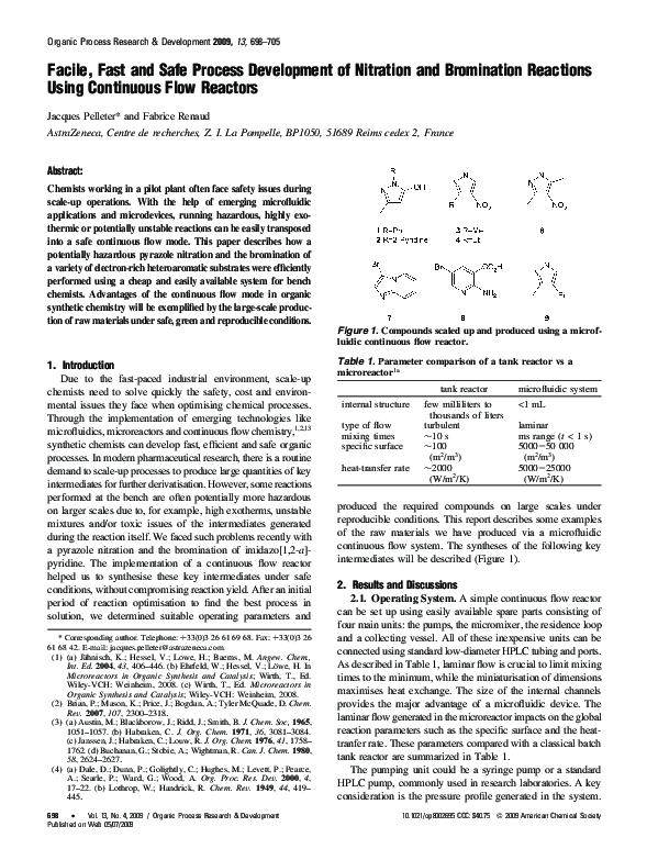 (PDF) Facile, Fast and Safe Process Development of Nitration and Bromination Reactions Using ...