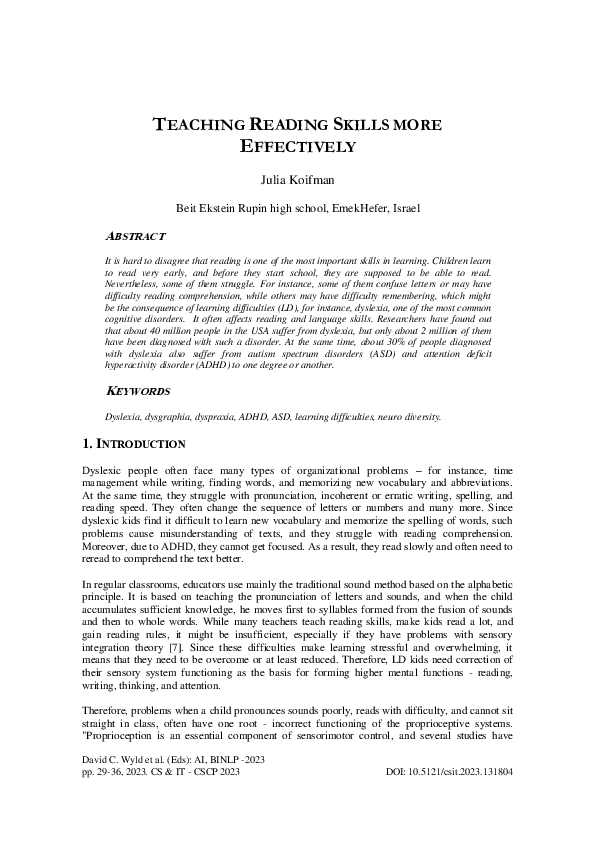 (PDF) Teaching Reading Skills More Effectively