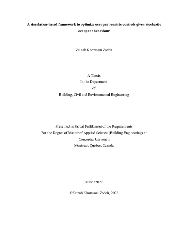 (PDF) A simulation-based framework to optimize occupant-centric ...