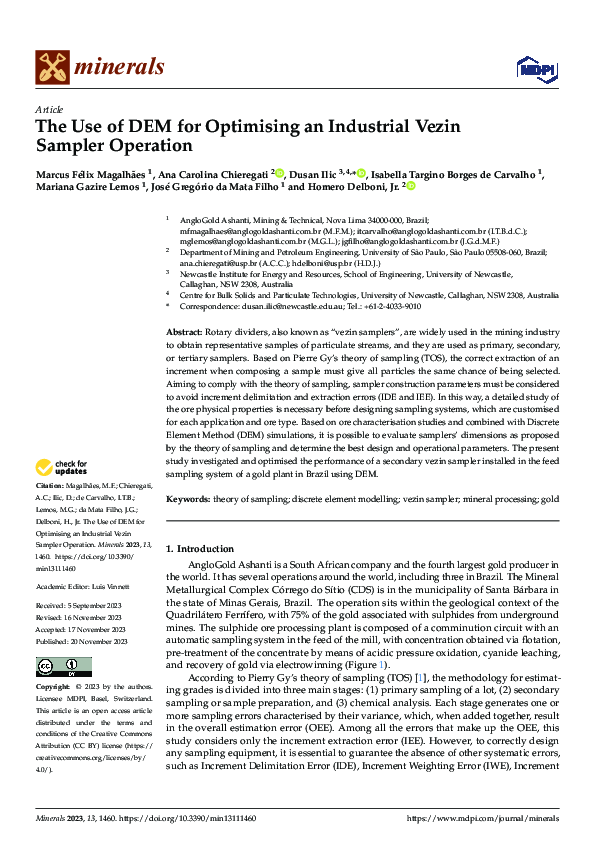 (PDF) The Use of DEM for Optimising an Industrial Vezin Sampler Operation