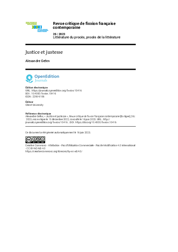 (PDF) Revue critique de fixxion française contemporaine