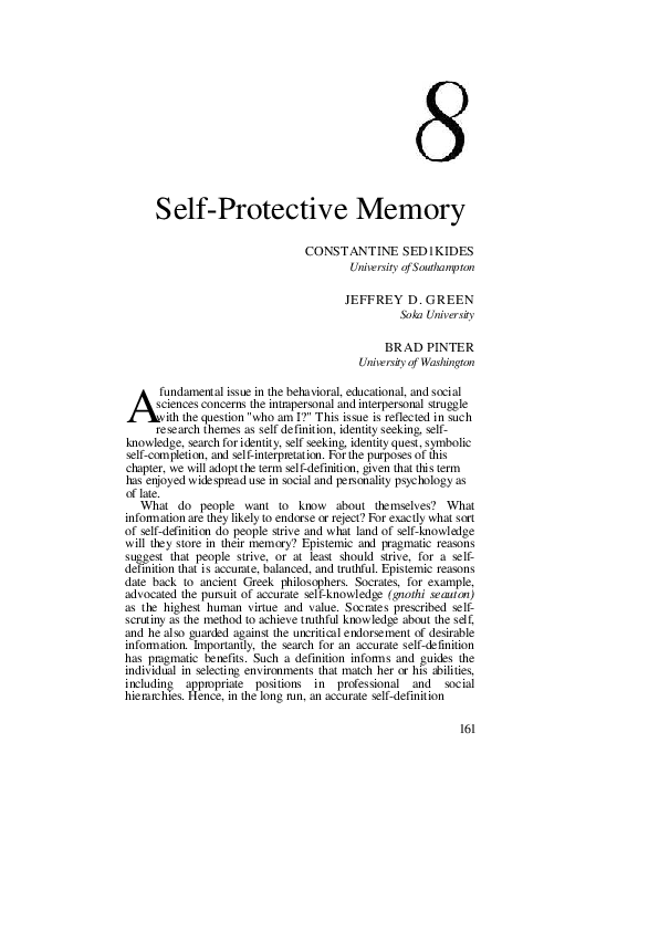 (PDF) The Self and Memory