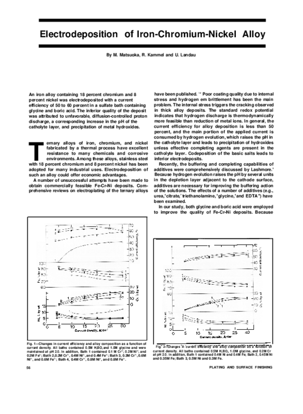 (PDF) Electrodeposition of iron-chromium-nickel alloy