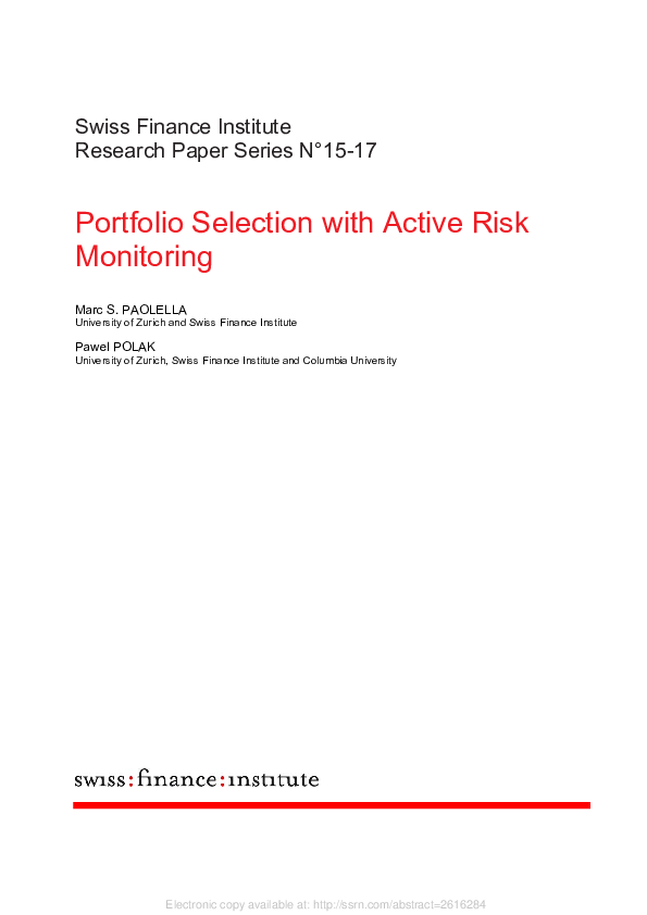 (PDF) Portfolio Selection with Active Risk Monitoring
