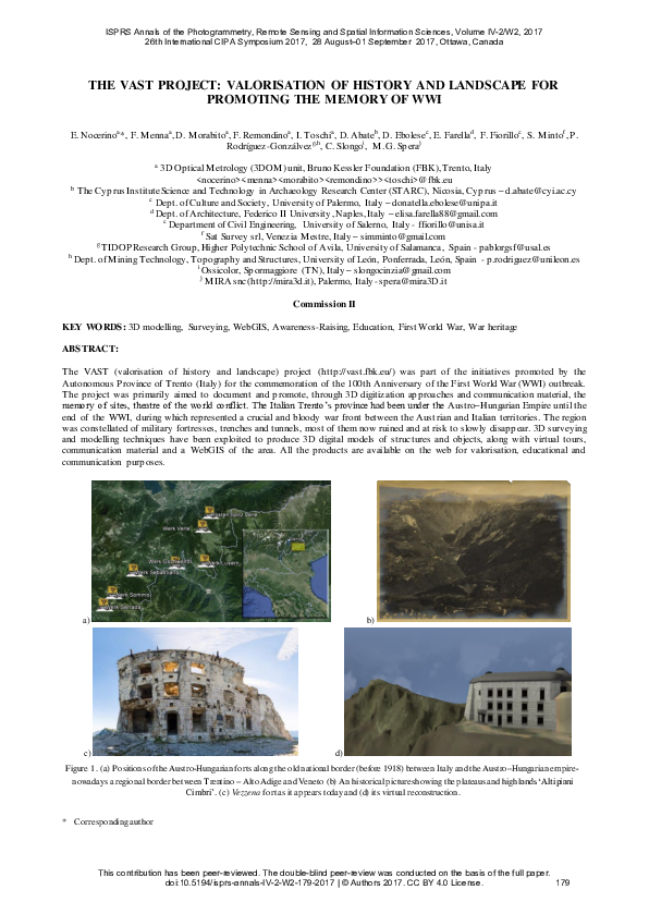 (PDF) The Vast Project: Valorisation of History and Landscape for ...