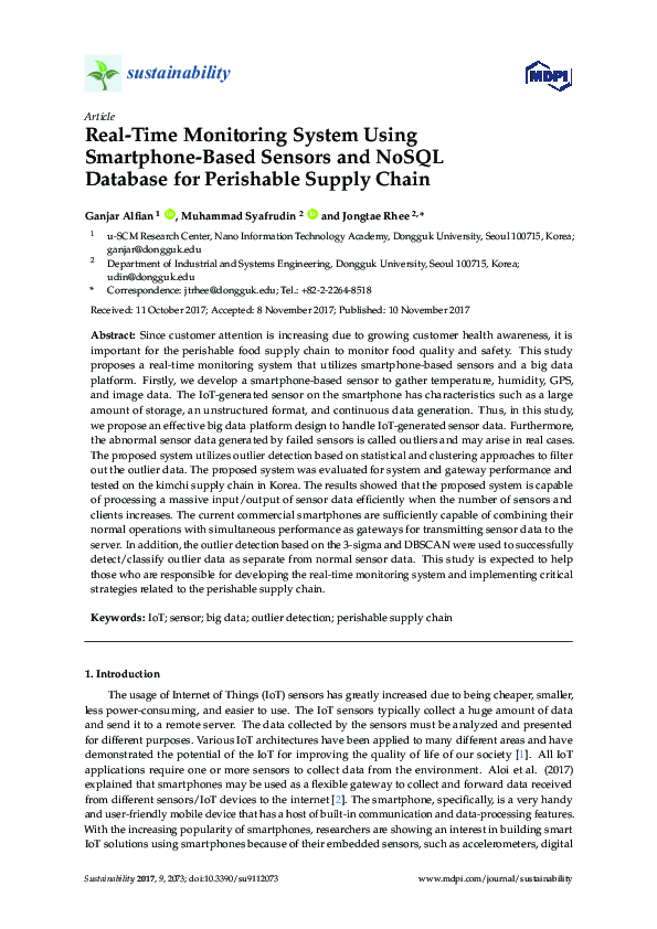 (PDF) Real-Time Monitoring System Using Smartphone-Based Sensors and NoSQL Database for ...