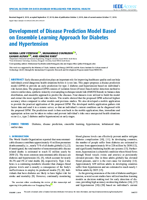 (PDF) Development of Disease Prediction Model Based on Ensemble ...
