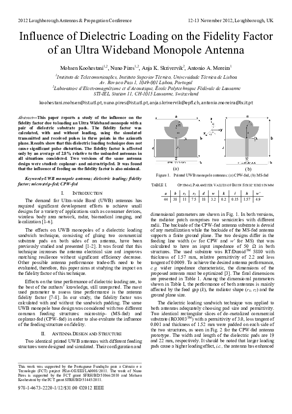 (PDF) Influence of dielectric loading on the fidelity factor of an ...